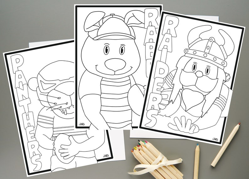RUGBY LEAGUE MASCOT Colouring Pages - Etsy