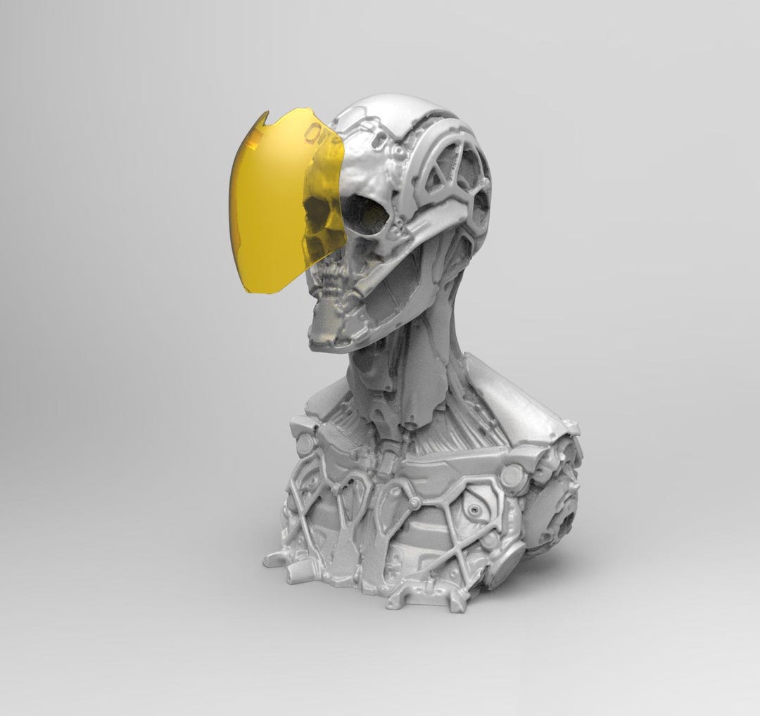 A797 Cyber Character Design, the Cyber Head Armor Bust Statue, STL 3D ...
