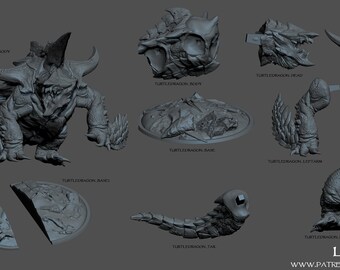 Dragon Turtle Stl - Etsy