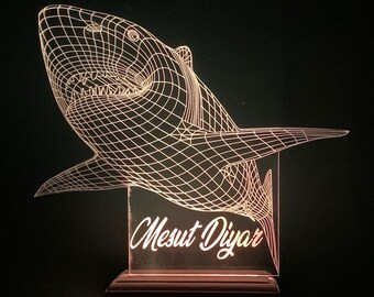 3d Shark Night Light - Etsy