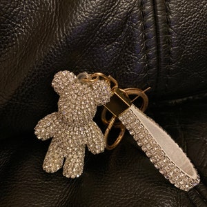 Teddy Bear Keychain Sparkle Crystal Rhinestone Diamonds Keyring Teddy ...
