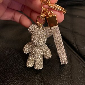 Teddy Bear Keychain Sparkle Crystal Rhinestone Diamonds Keyring Teddy ...