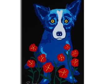 Blue Dog Rodrigue Poster - Etsy