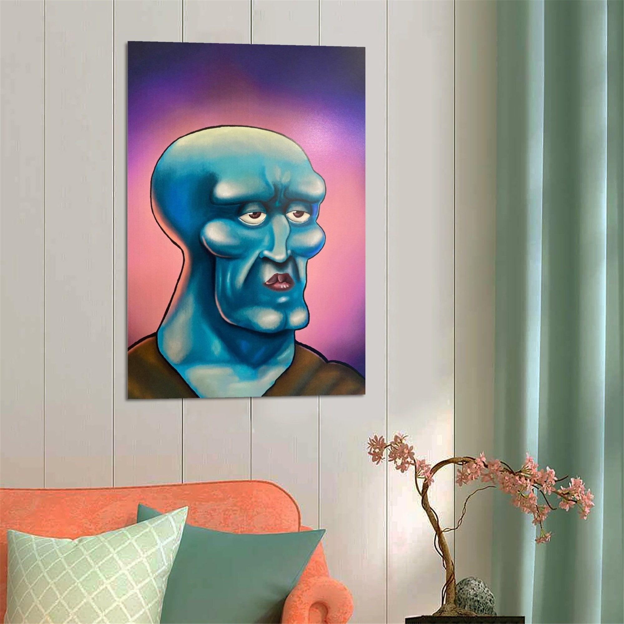 Popular Handsome Squidward Funny Cool Art Poster and Wall Art Picture ...
