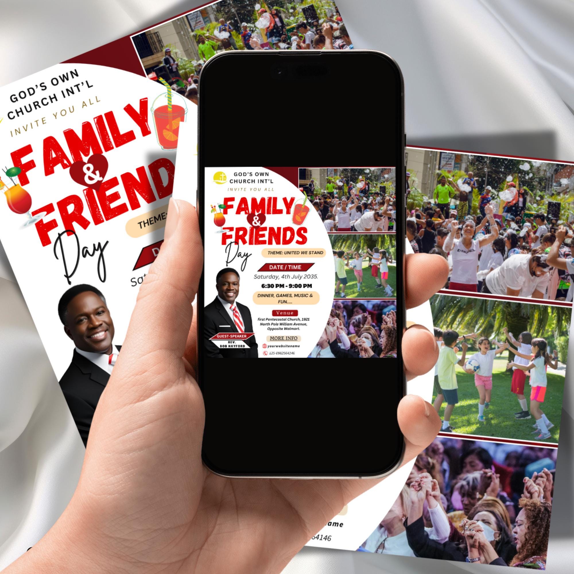 Family and Friends Day Church Flyer, Editable Church Service Flyer ...