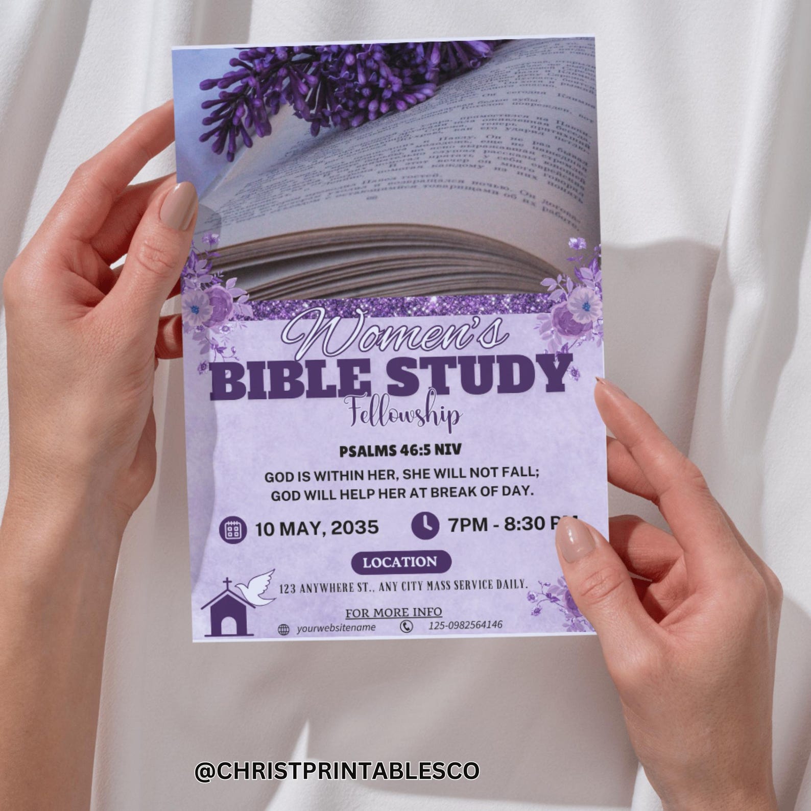 Editable Women's Bible Study Floral Flyer, Fellowship Meeting Flyer ...
