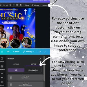 Editable Church Music Concert Flyer, Blue & Gold Music Flyer, Church ...