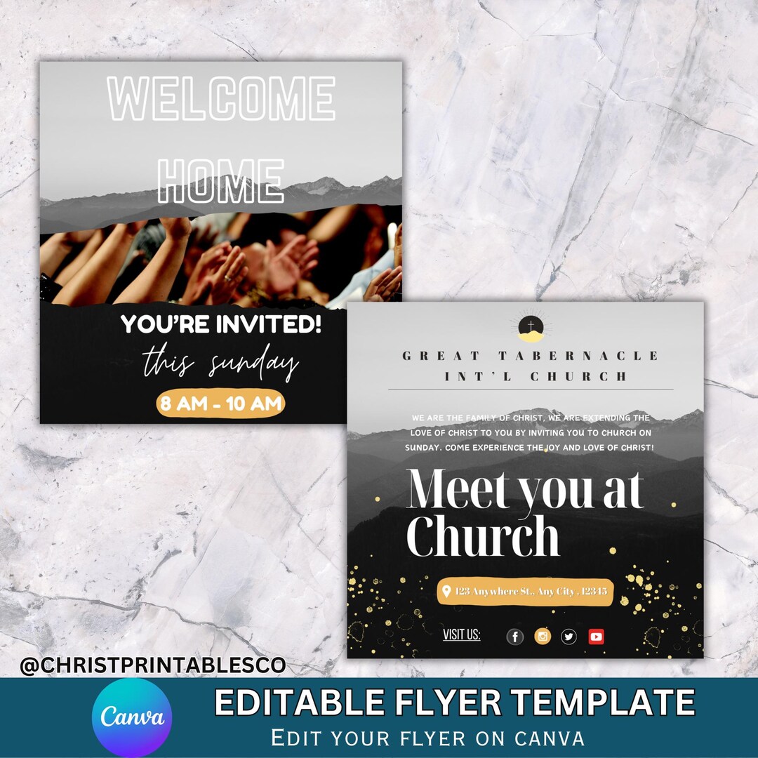 Diy Square Church Invite Cards Church Connection Card QR Code Welcome ...