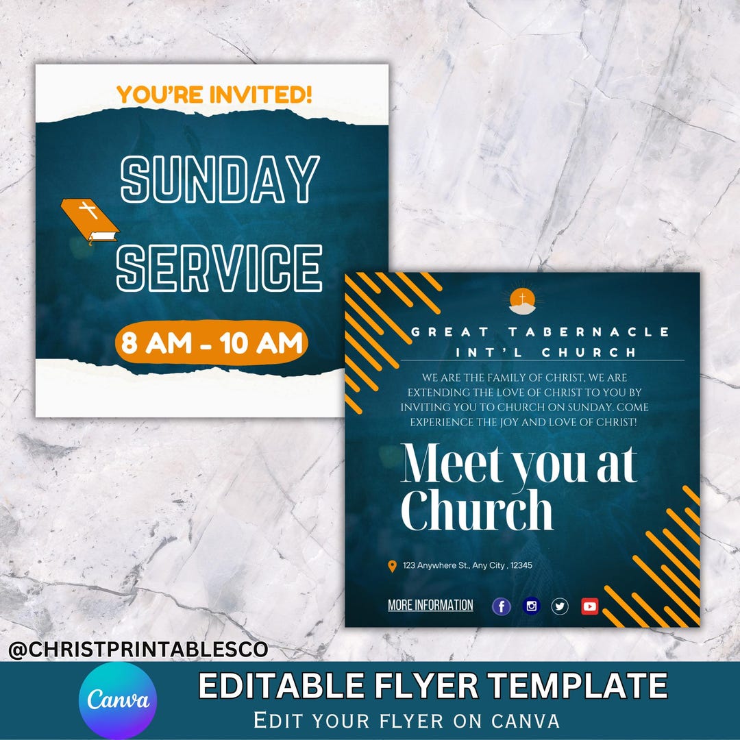 Church Invitation Card Church Card Size Church Invite Welcome to Church ...
