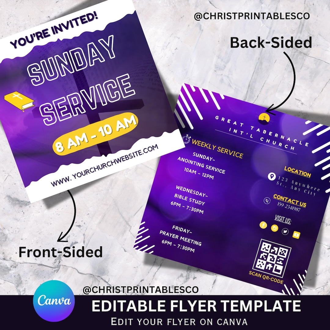 Editable Join Us QR Code Church Invite Square Card, Church Connection ...
