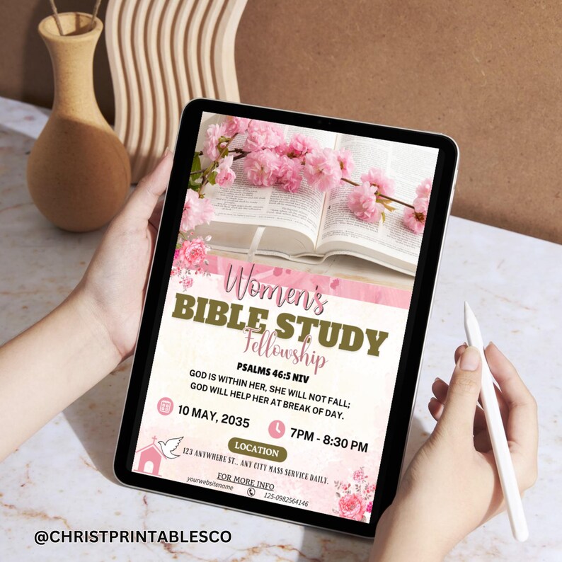 Editable Women's Bible Study Floral Flyer, Fellowship Meeting Flyer ...