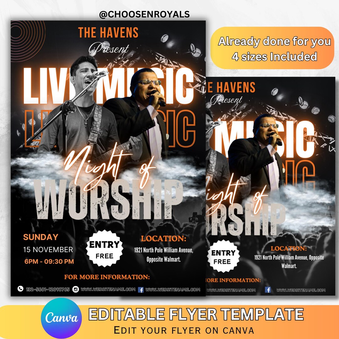 Diy Church Music Flyer Church Music Concert Flyer Church Music Poster ...