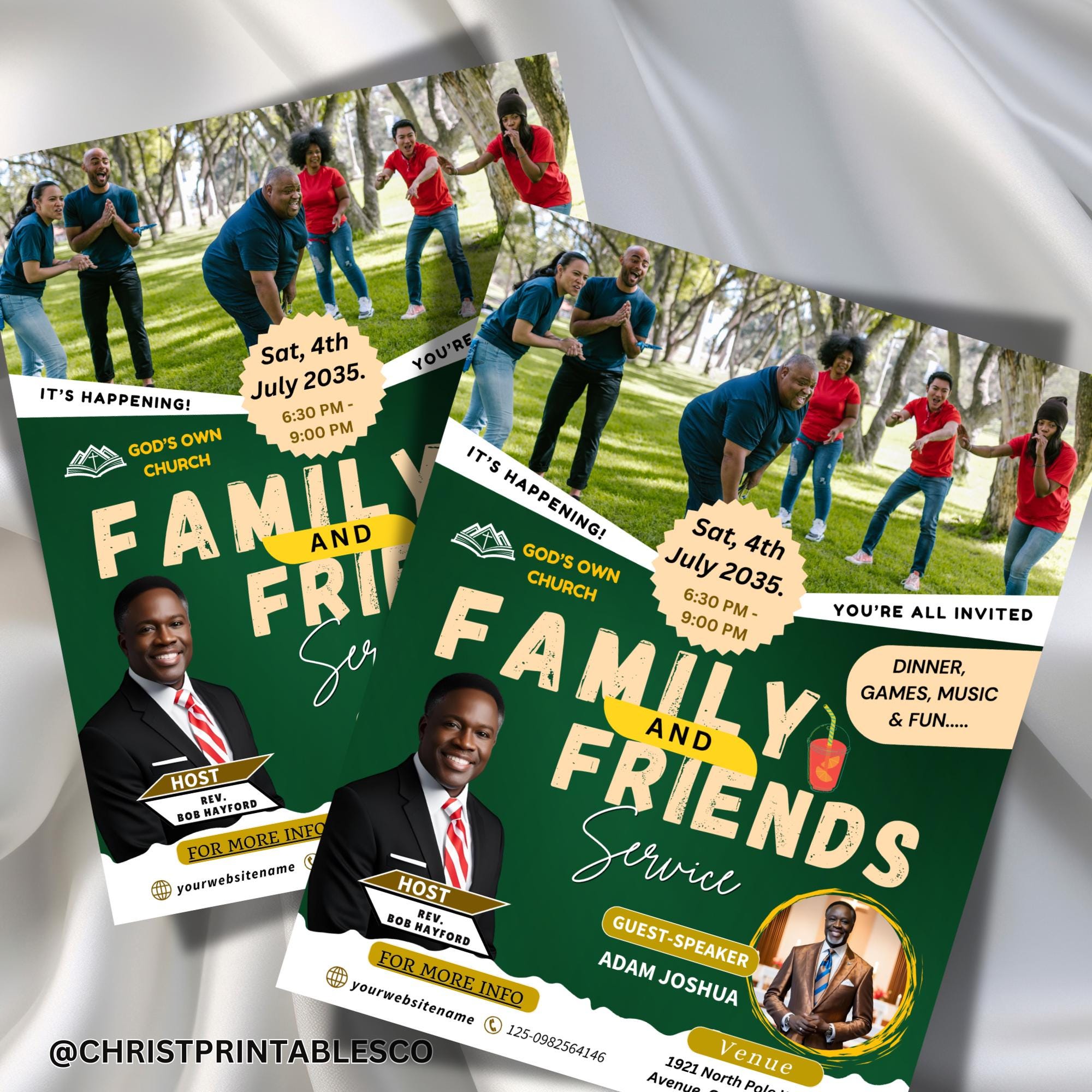 Family and Friends Day Church Flyer, Editable Church Service Flyer ...