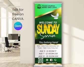 DIY Church Retractable Banner Canva Template - Etsy Canada