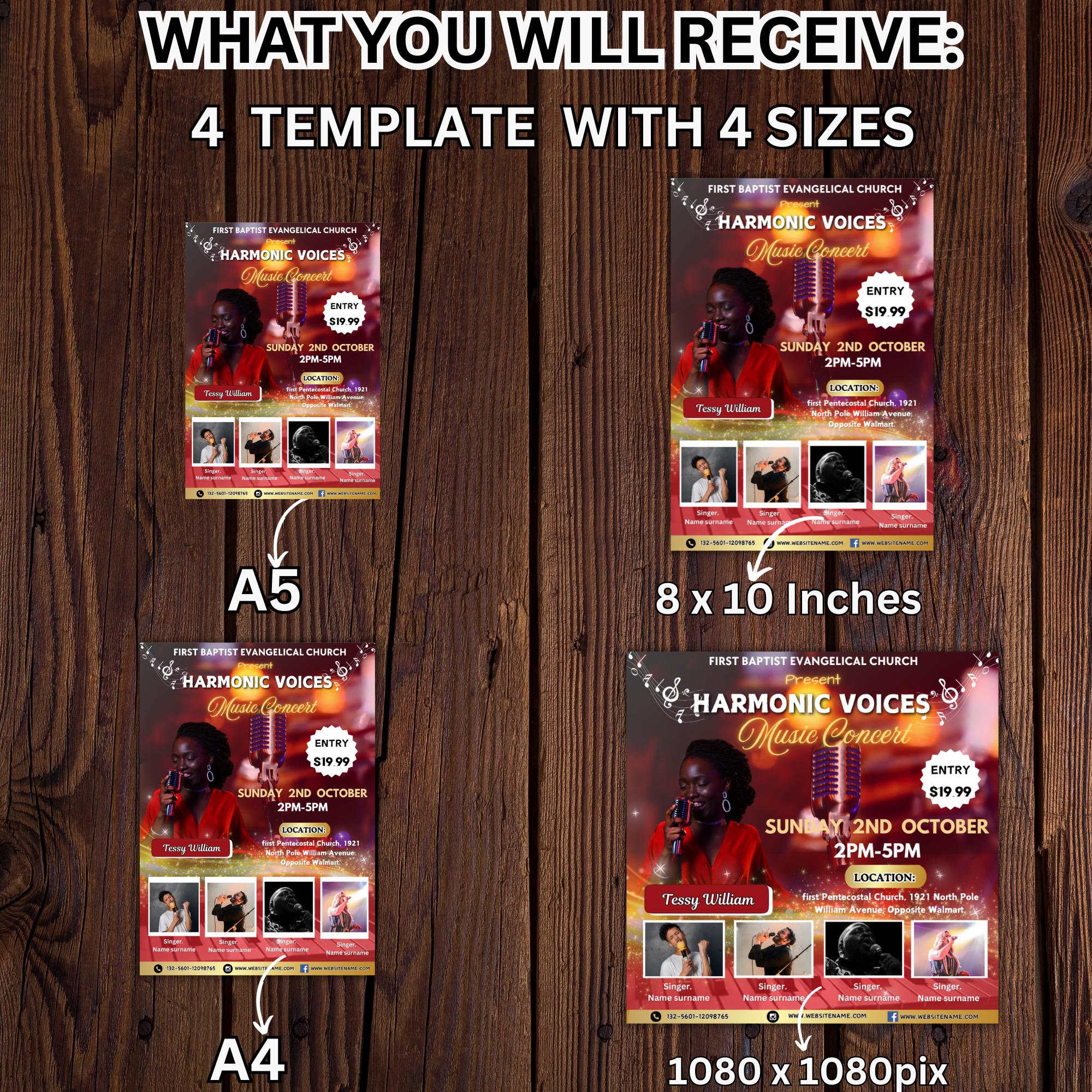 Church Flyer DIY Church Music Concert Red & Gold Flyer Church Music ...