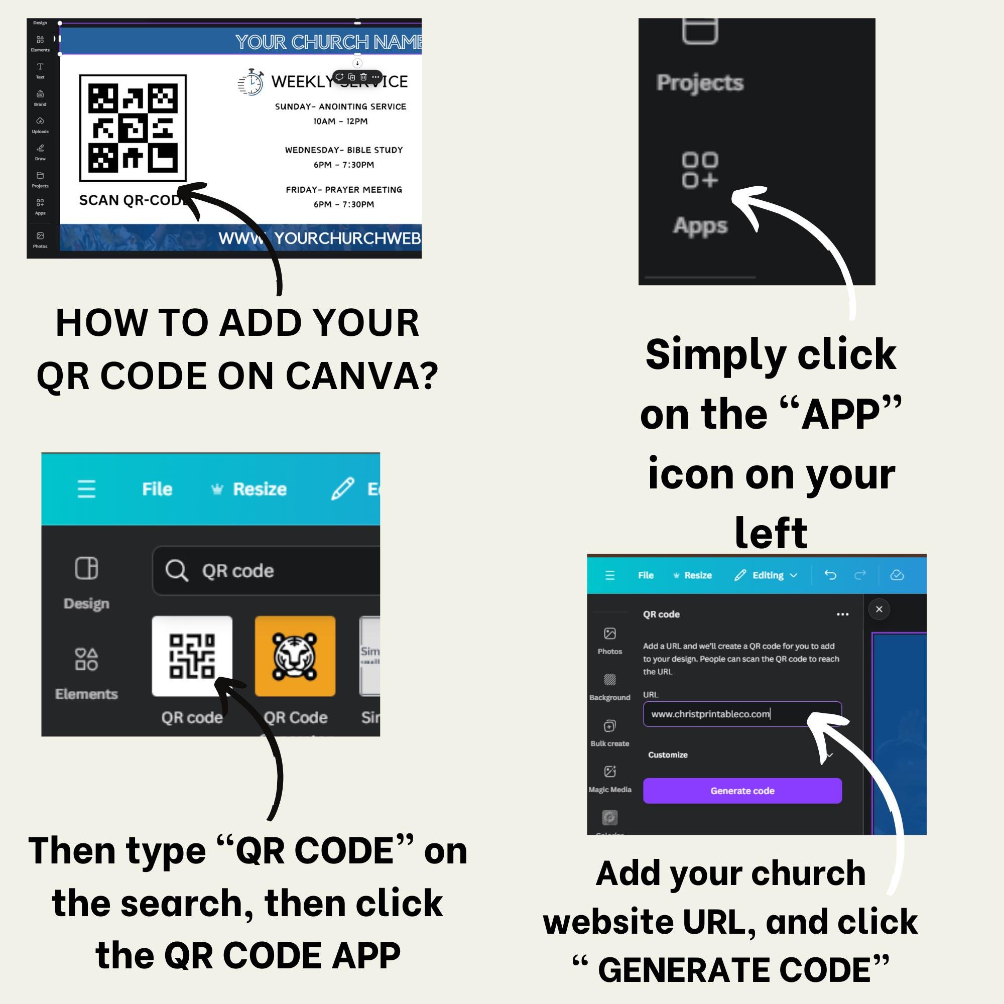 Editable Church A-frame Sign, Welcome Sign, Sign With QR Code, Church ...