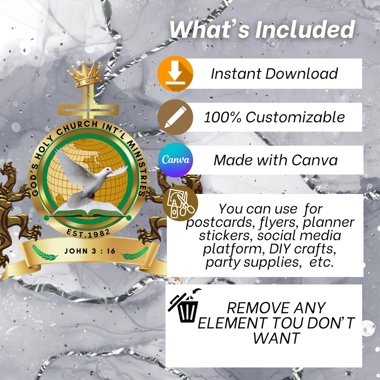 Editable Church Seal Logo Design, Church Logo Template, Cross Logo ...