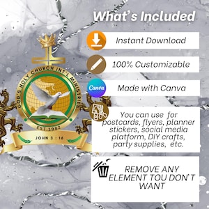 Editable Church Seal Logo Design, Church Logo Template, Cross Logo ...