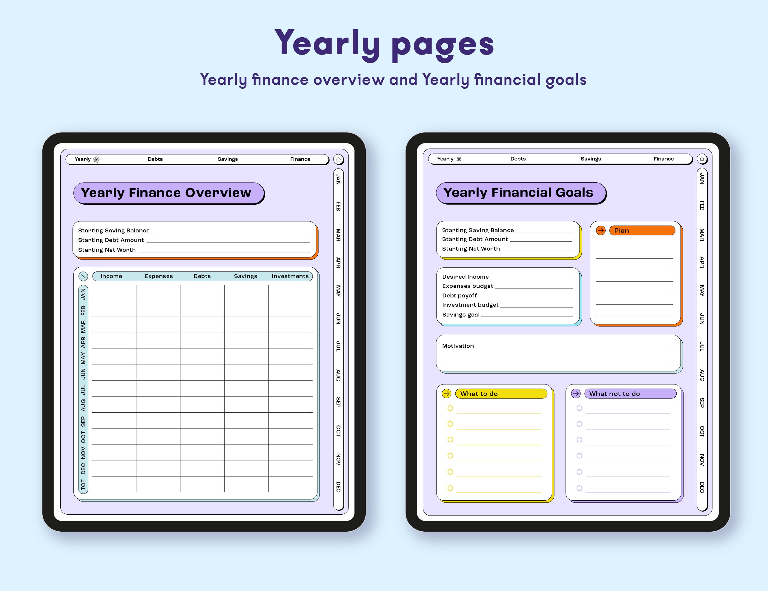 Finance Digital Planner Budget Planner Portrait Finance - Etsy