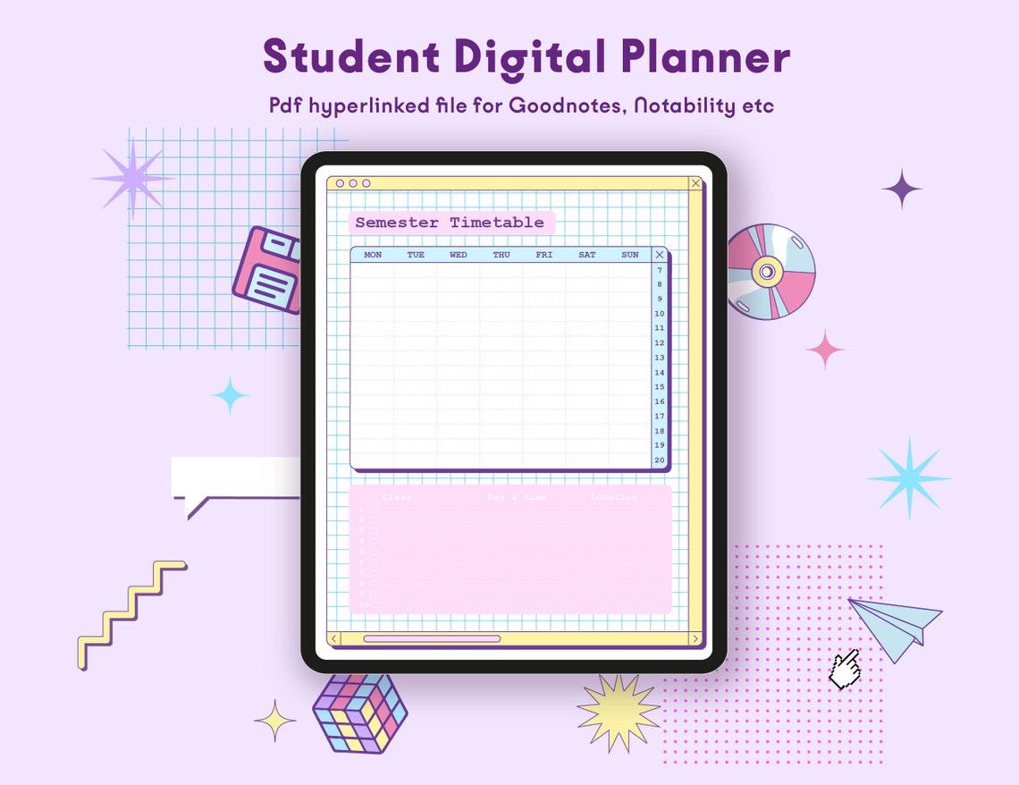 Student Digital Planner Academic Planner Digital Planner for - Etsy