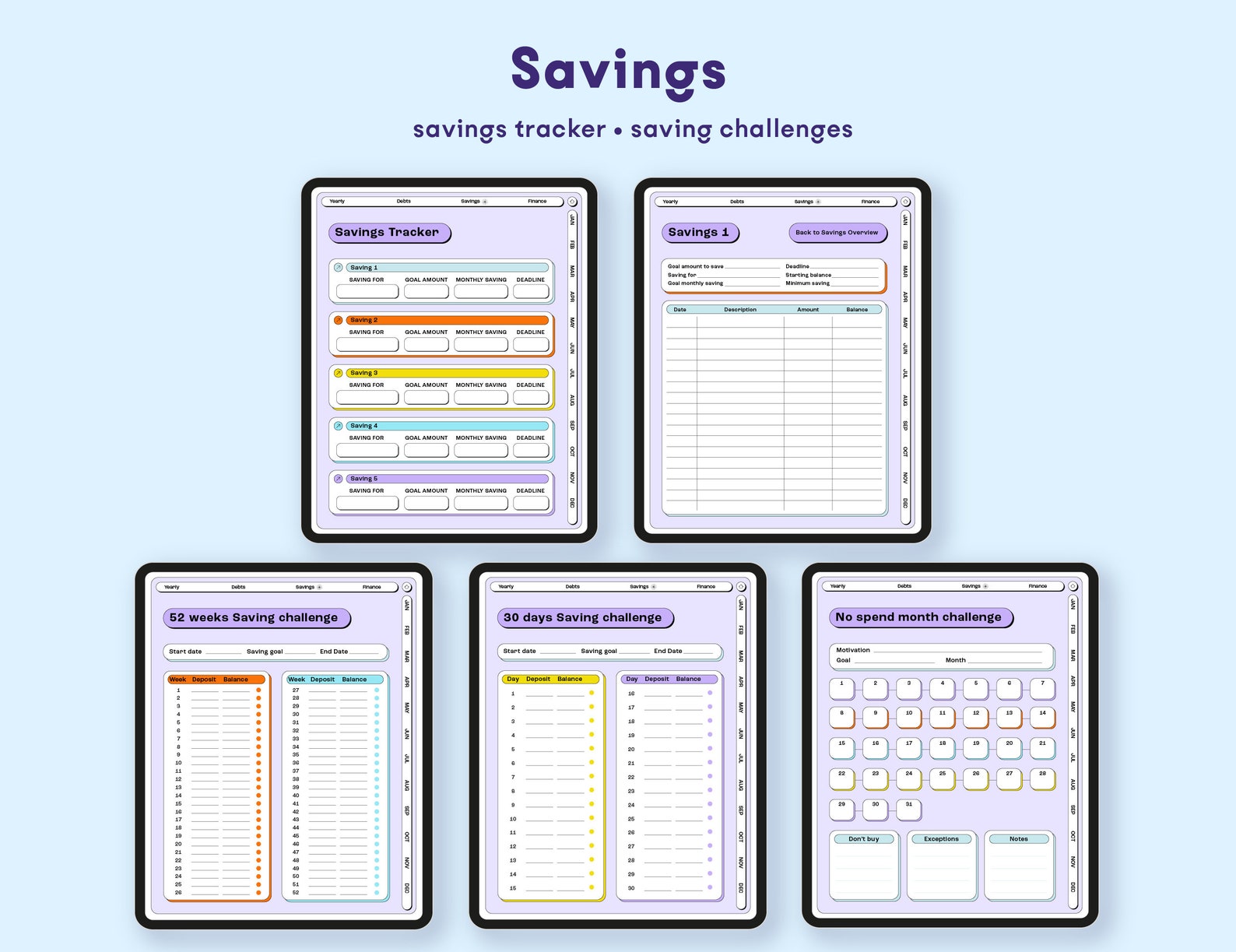 Finance Digital Planner Budget Planner Portrait Finance - Etsy