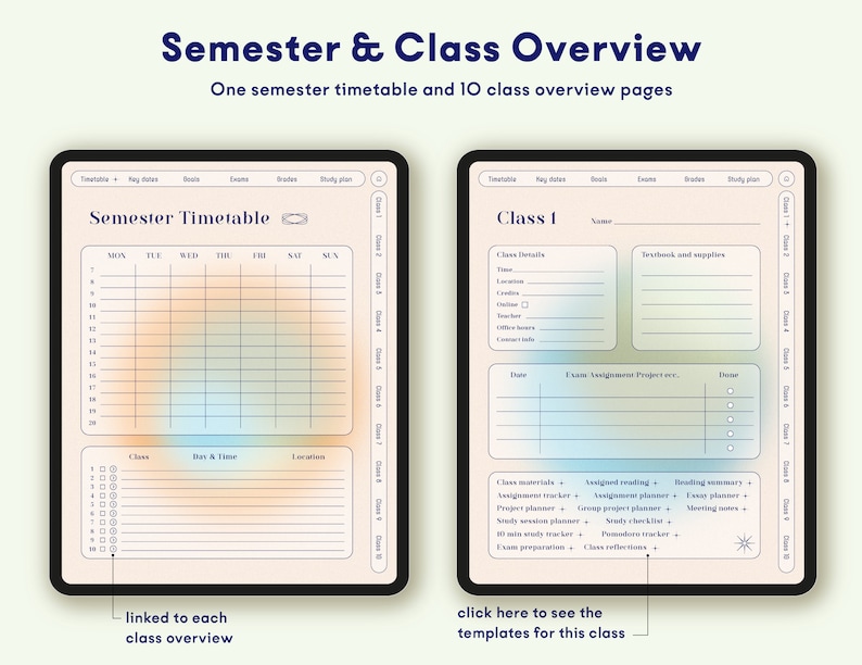 Student Digital Planner, Gradient Academic Planner, Digital Planner for ...