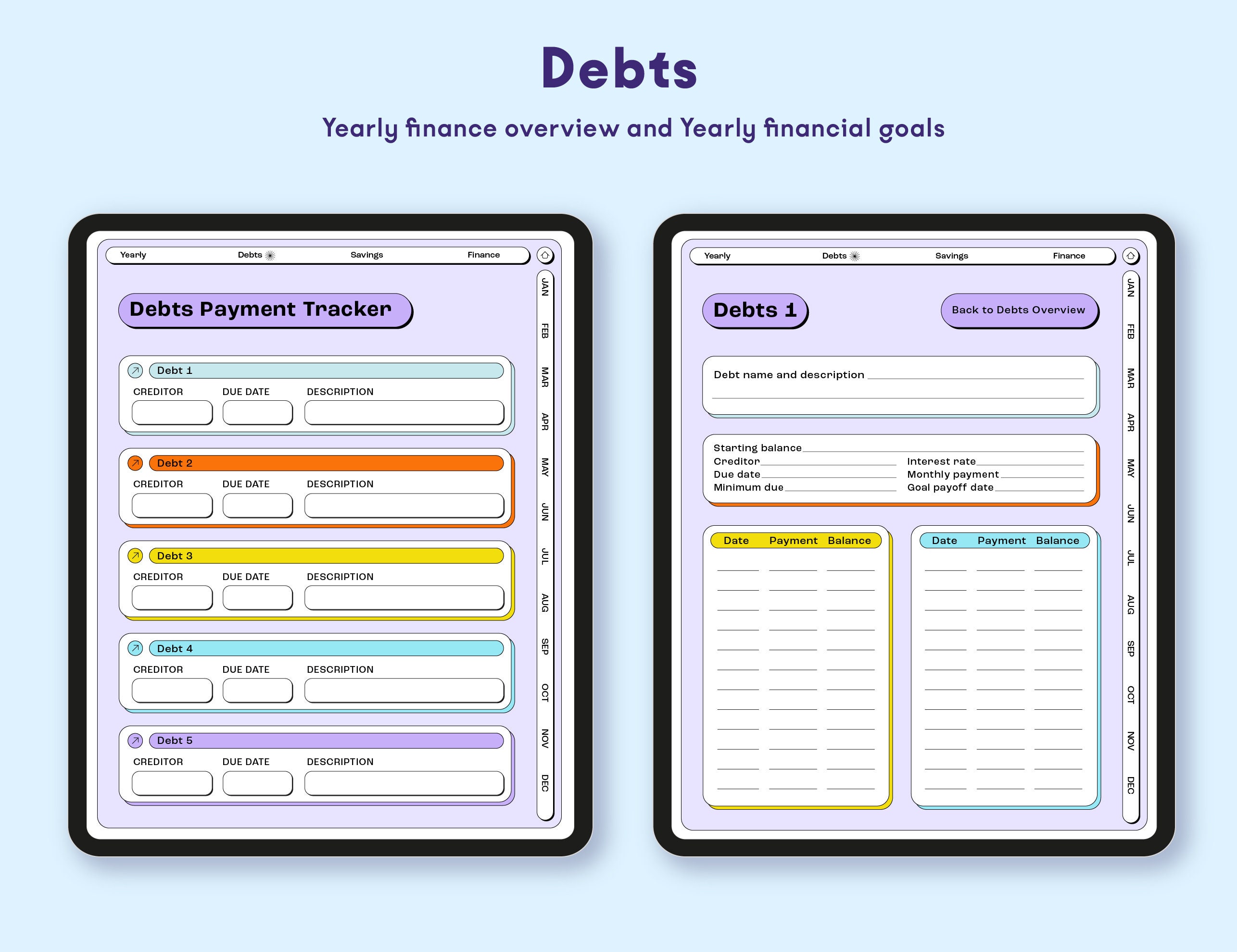 Finance Digital Planner Budget Planner Portrait Finance - Etsy