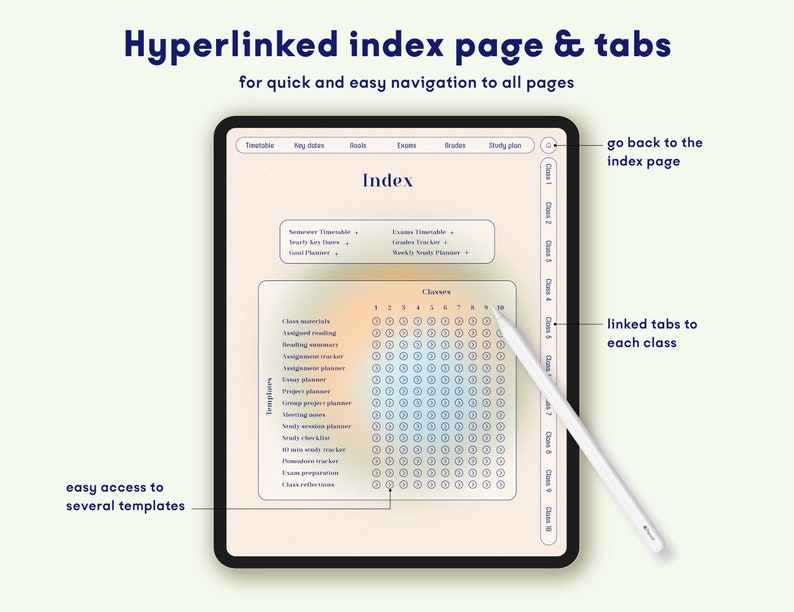 Student Digital Planner, Gradient Academic Planner, Digital Planner for ...