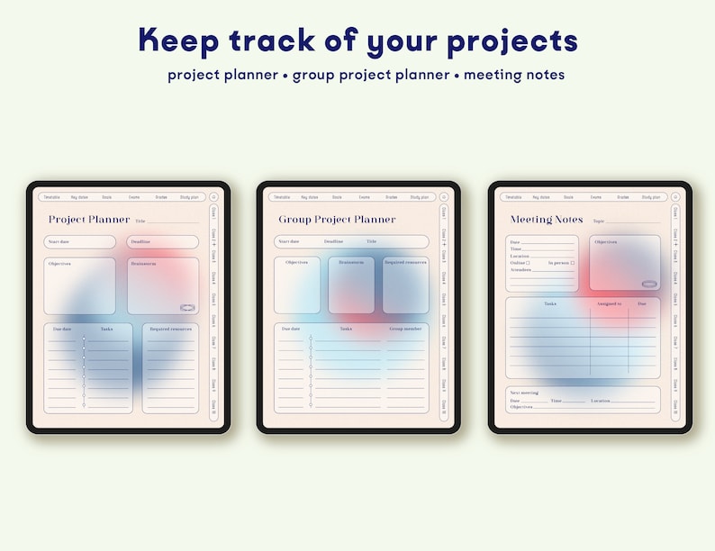 Student Digital Planner, Gradient Academic Planner, Digital Planner for ...