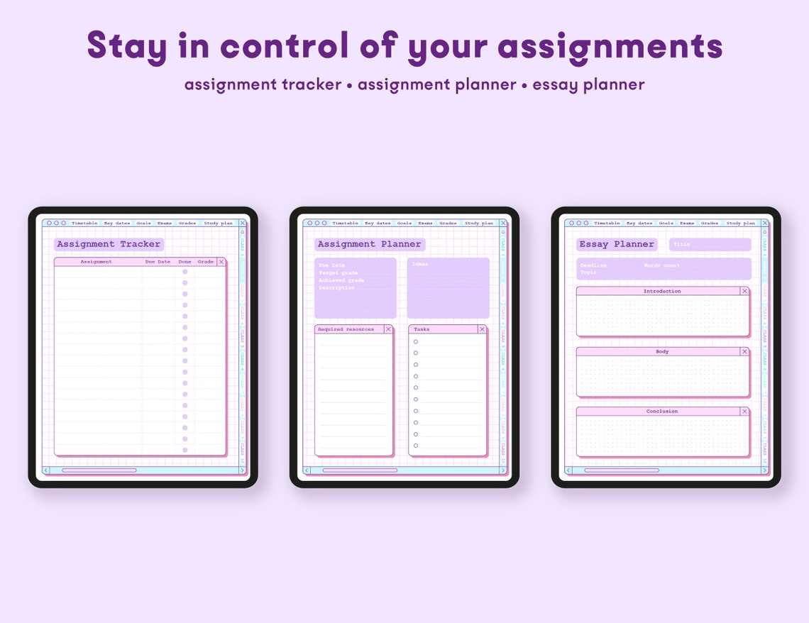 Student Digital Planner Academic Planner Digital Planner for - Etsy