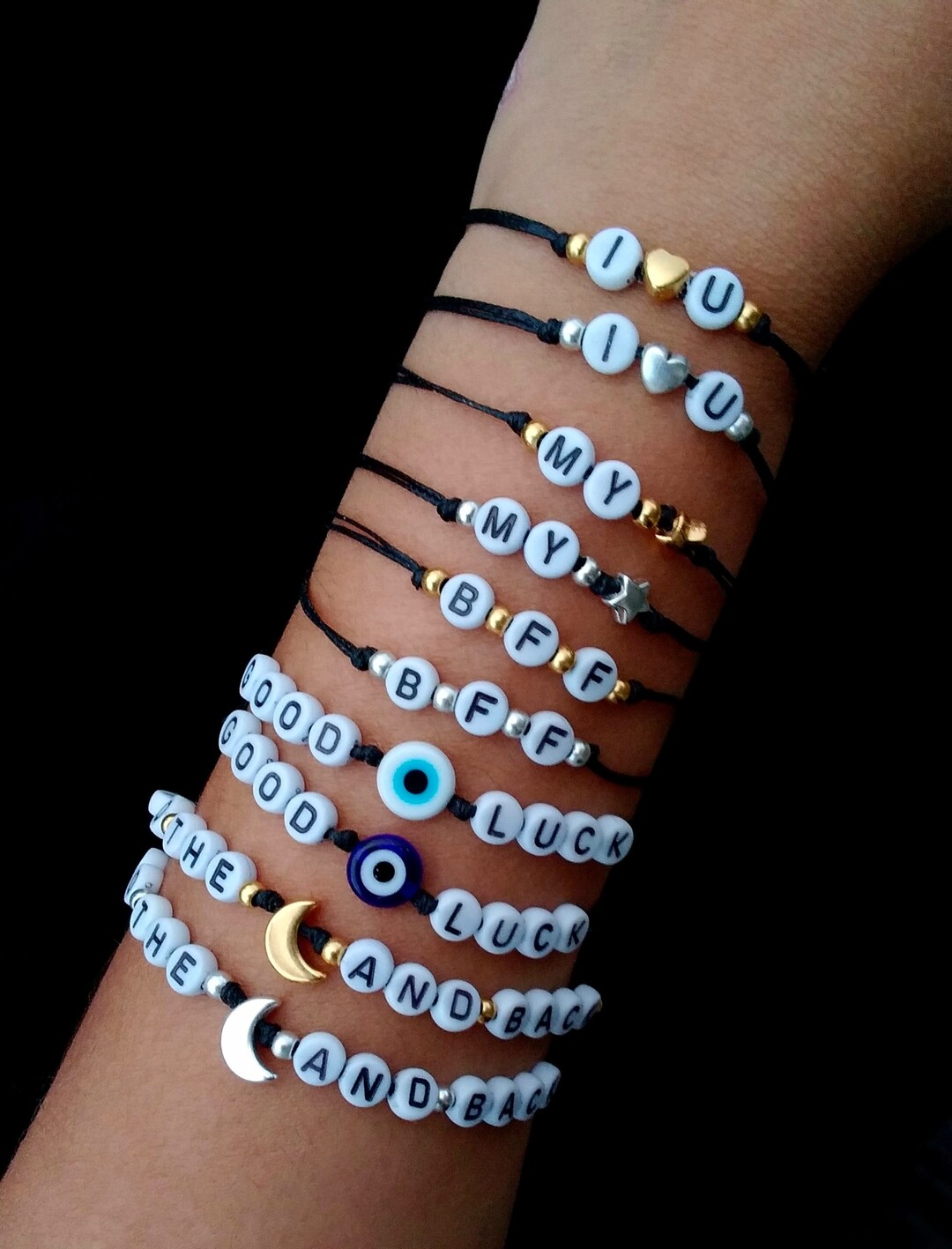 Custom Letter Bracelet Personalized Jewelry Gift Bead Bracelet Word ...