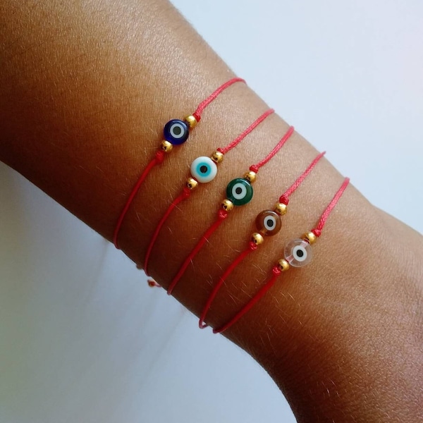 Red String Evil Eye Bracelet - Etsy