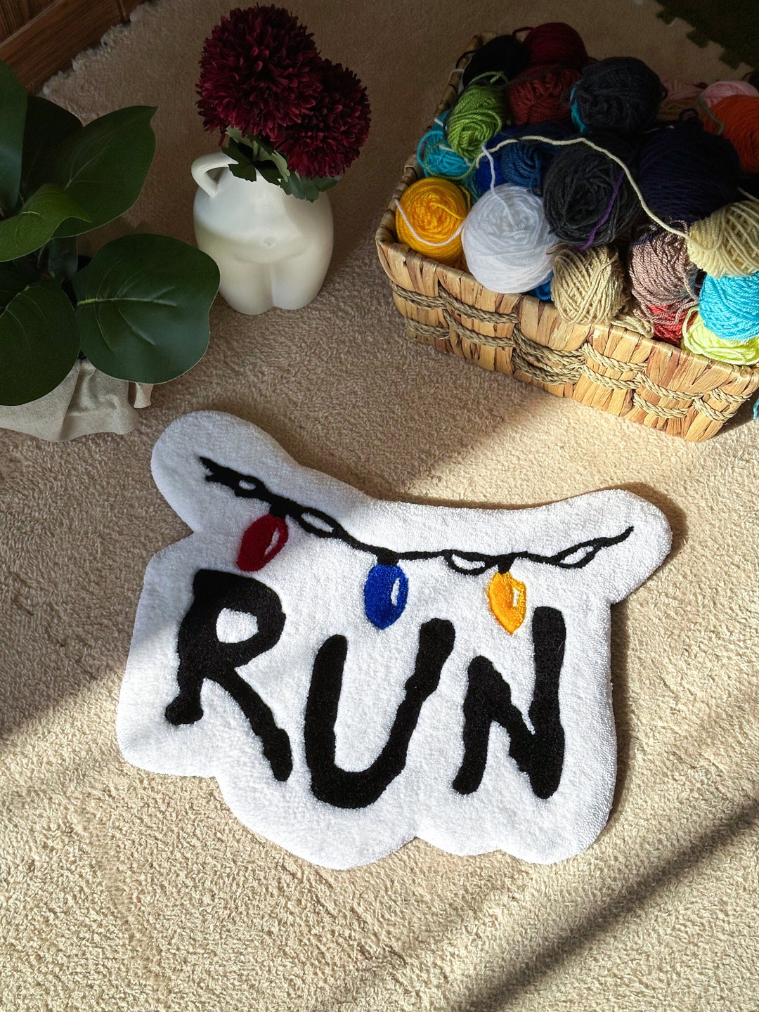 Stranger Things Rug / Run Stranger Things / Fairy Light Run Stranger ...