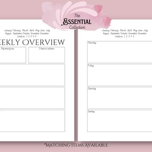 Printable Weekly Overview With Notes Printable Weekly Overview A4 ...