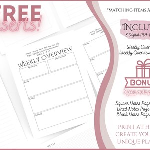 Printable Weekly Overview With Notes Printable Weekly Overview A4 ...