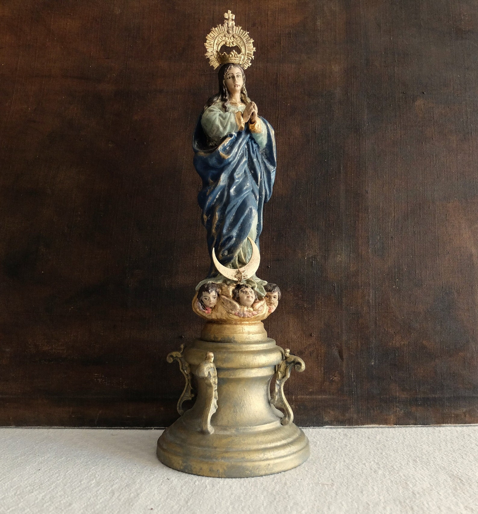Virgin Mary Statue/ Immaculate Conception/ Spanish Religious Art - Etsy