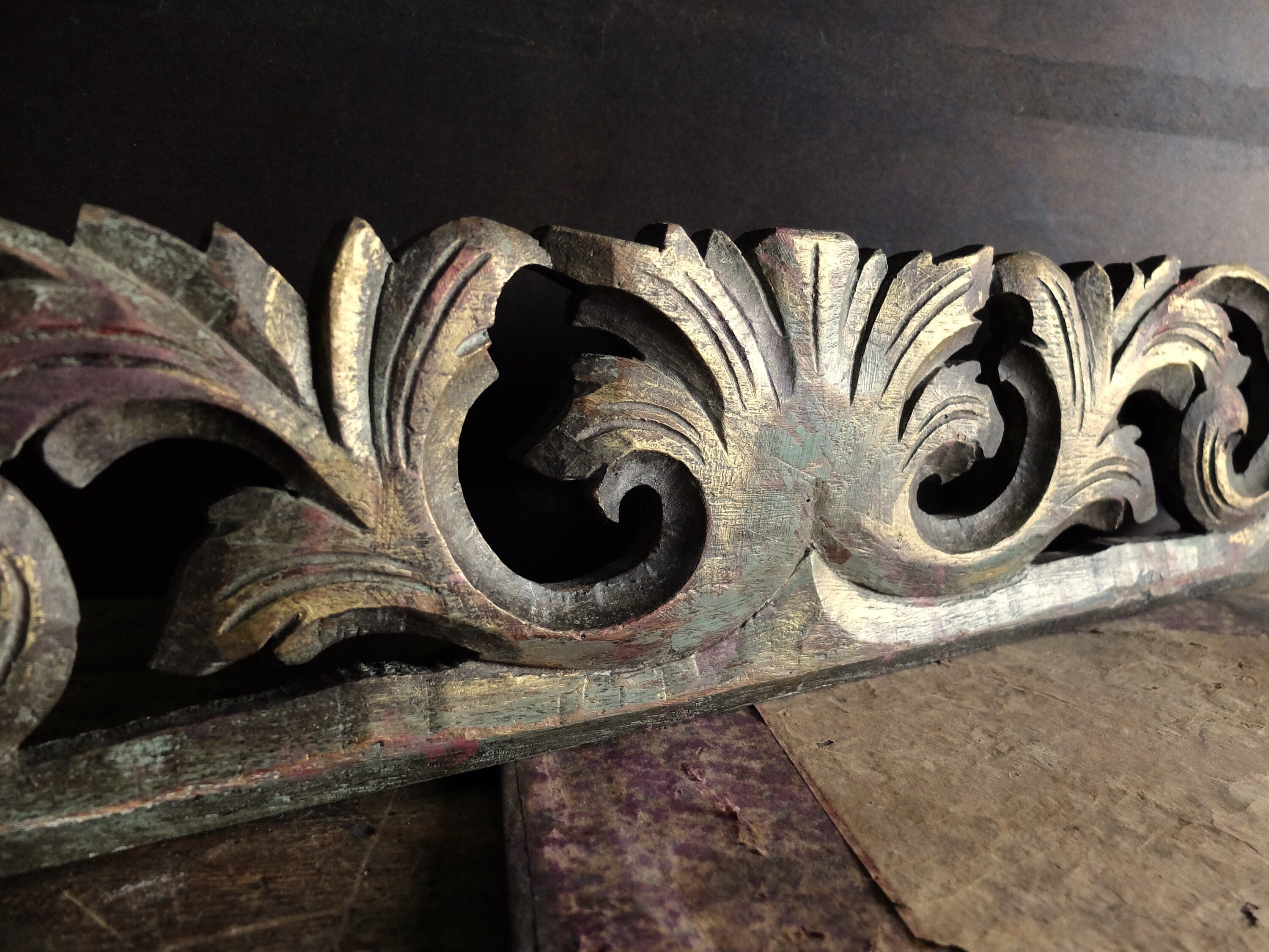 Antique Wooden Pediment/ Architectural Salvage, Hand Carved /wall Decor ...