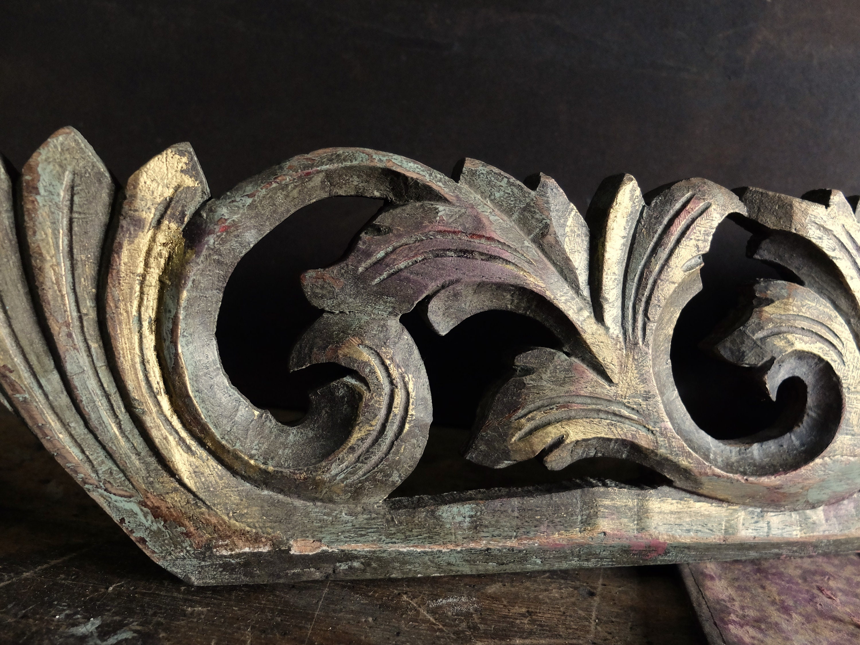 Antique Wooden Pediment/ Architectural Salvage, Hand Carved /wall Decor ...