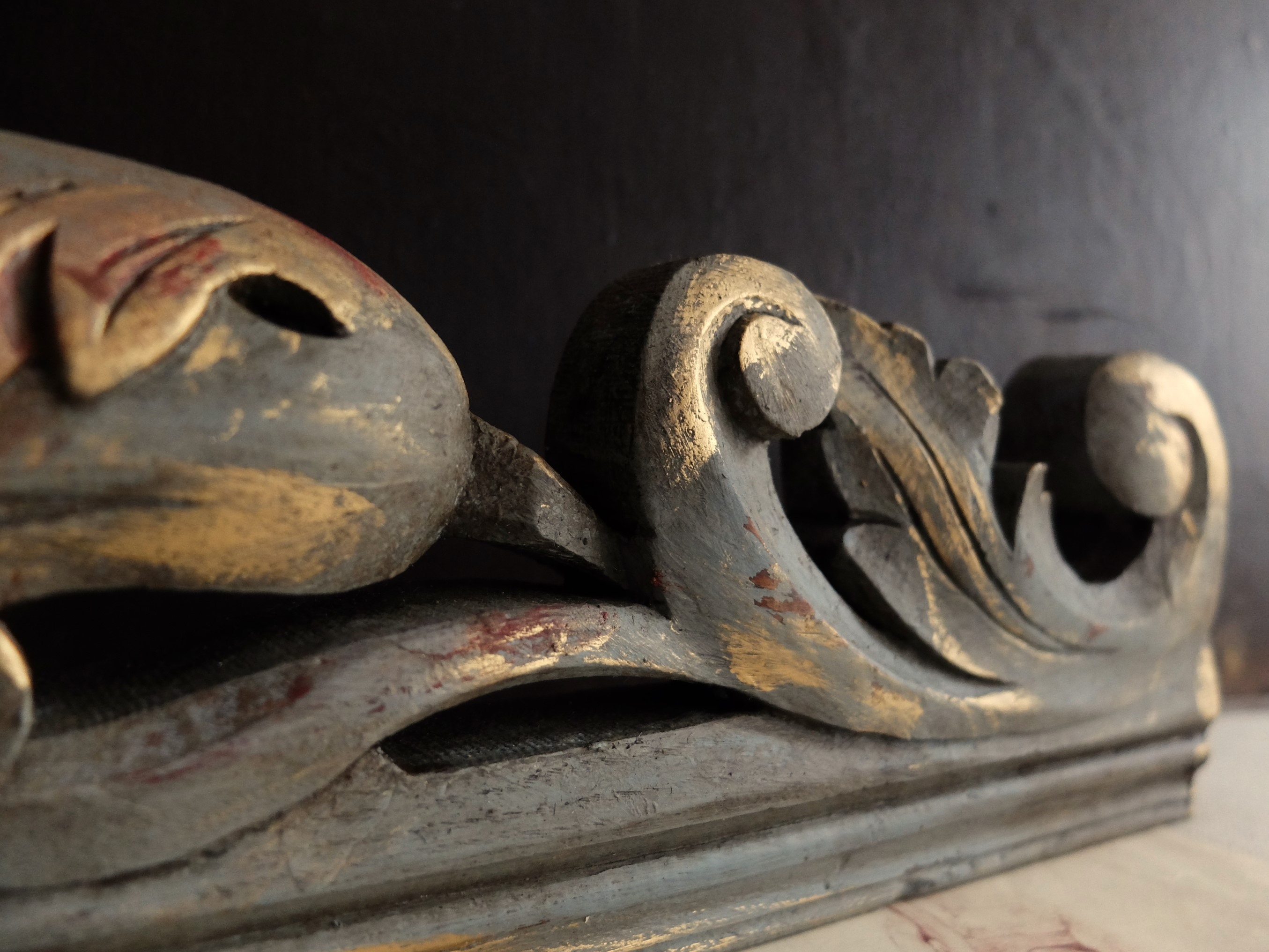 Antique Wooden Pediment/ Architectural Salvage Hand Carved - Etsy