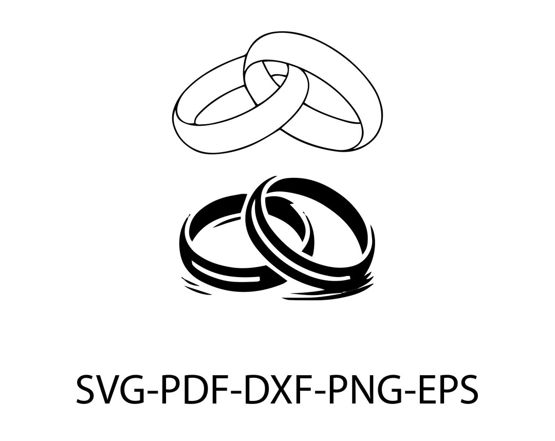 Marriage Rings Svg , Ring Svg, Wedding Svg, Clipart, Silhouette, Cricut ...
