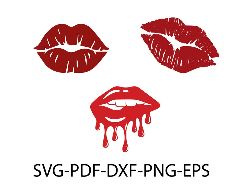 Lips SVG Valentines Day SVG Kissy Lips SVG Kiss Cricut Cut Files Kiss ...