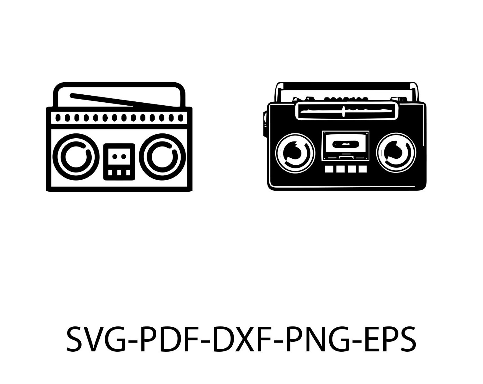 Boombox SVG, 80s 90s Retro Stereo SVG, Cassette Tape Player Radio SVG ...