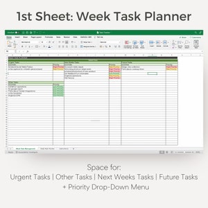 Excel Task Tracker and Planner, To-do List, Corporate and Personal Task ...