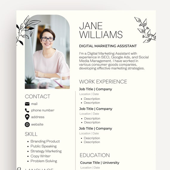 Resume Template Spring Edition Resume / CV and Cover Letter - Etsy