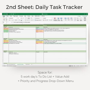 Excel Task Tracker and Planner, To-do List, Corporate and Personal Task ...