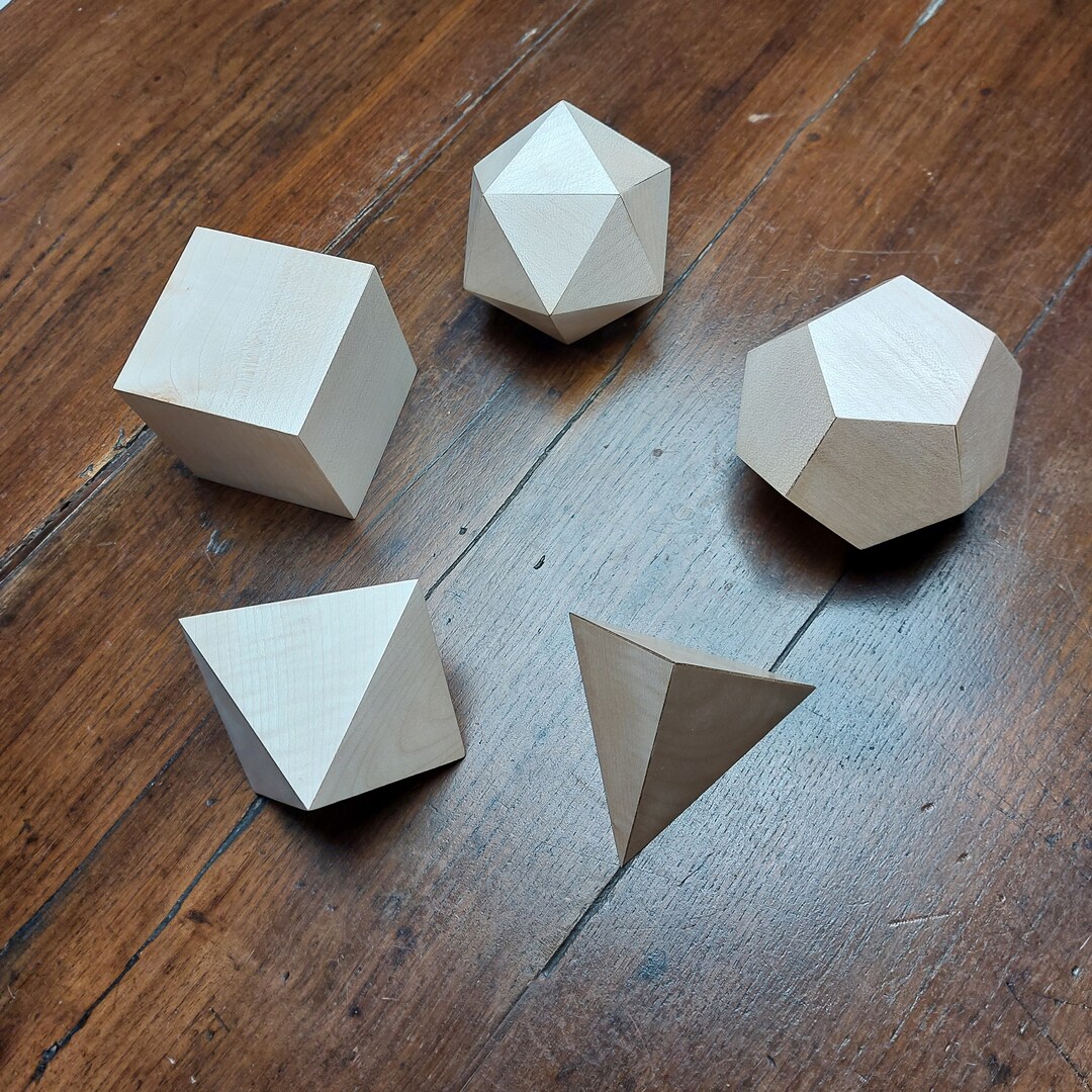 5 Elements Complete Set of Handmade Platonic Solids in Two Versions ...