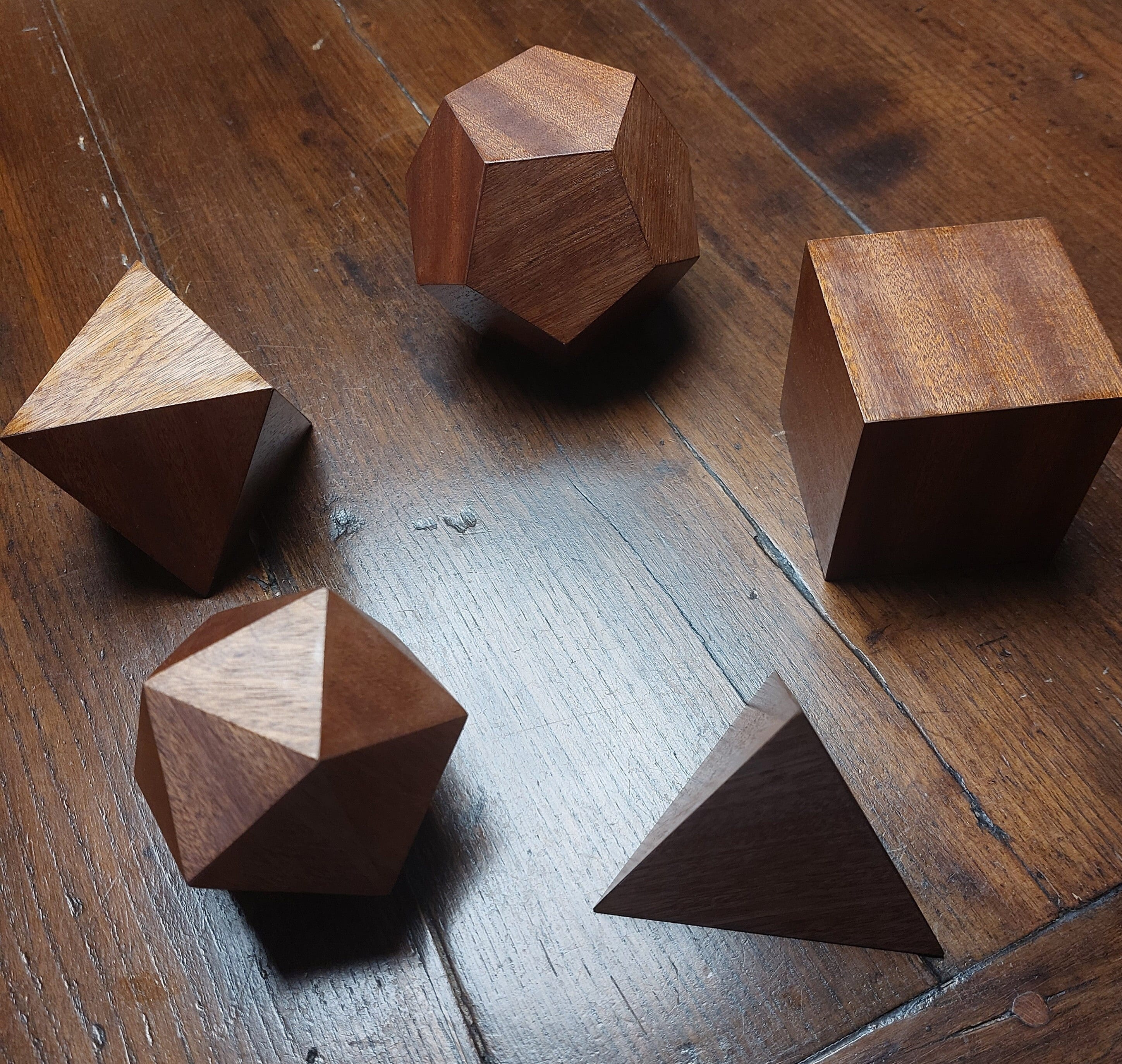 5 Elements Complete Set of Handmade Platonic Solids in Two Versions ...