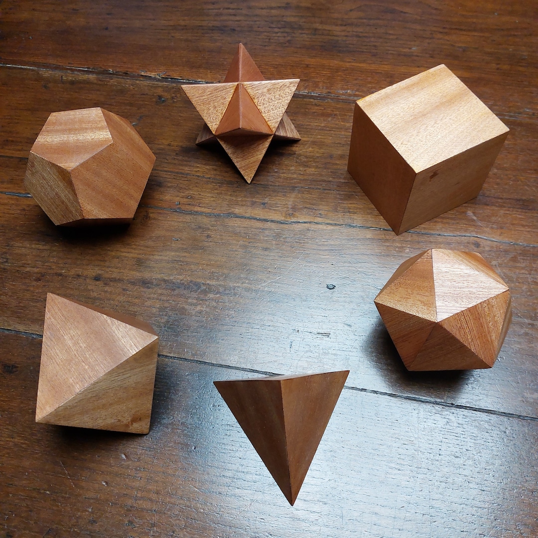 Complete Set of Platonic Solids + Handmade Merkaba in Two Versions ...