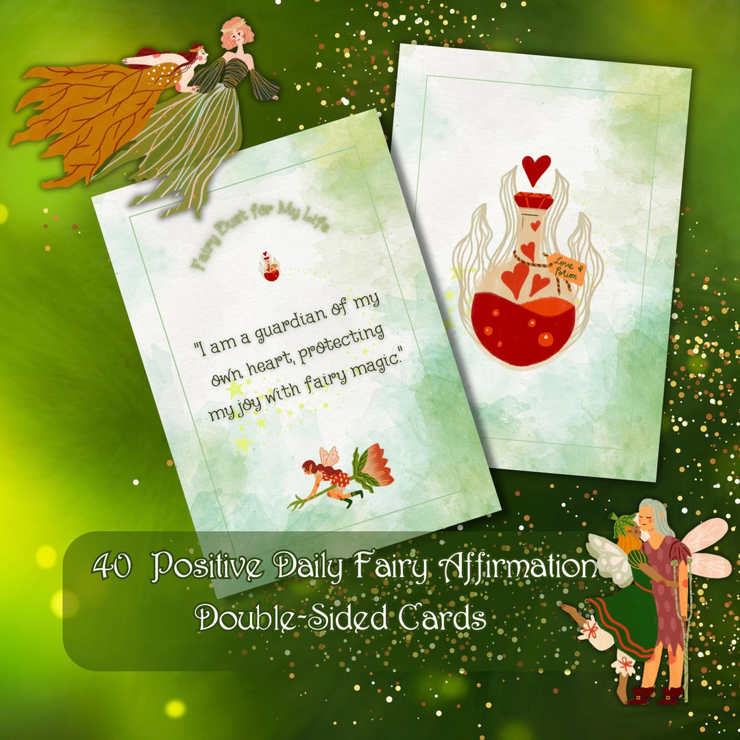 Fairy Affirmation Cards, Positive Thoughts, Self-love (printable PDF ...