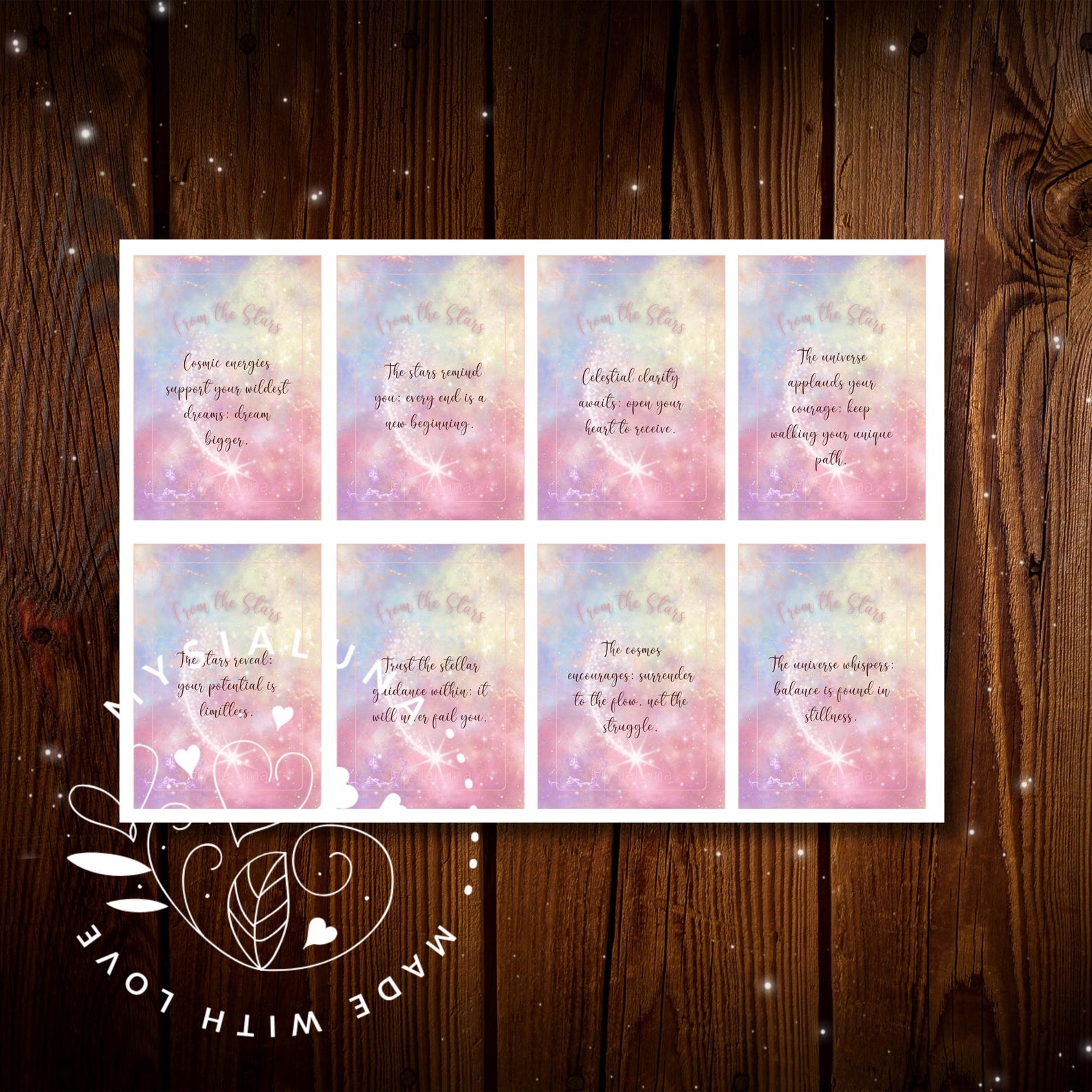 40 From the Stars Oracle Cards | Positive Prophecies Double-sided Card ...